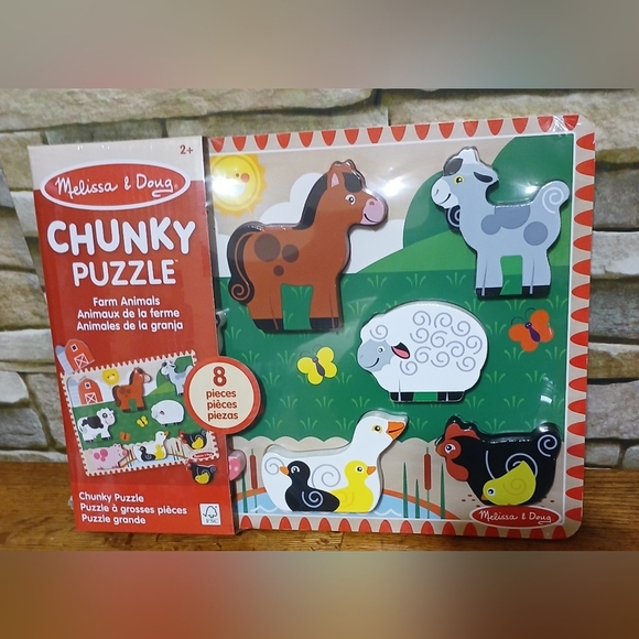 Melissa & Doug | Toys | Melissa Doug Wooden Chunky Farm Animals Puzzle ...